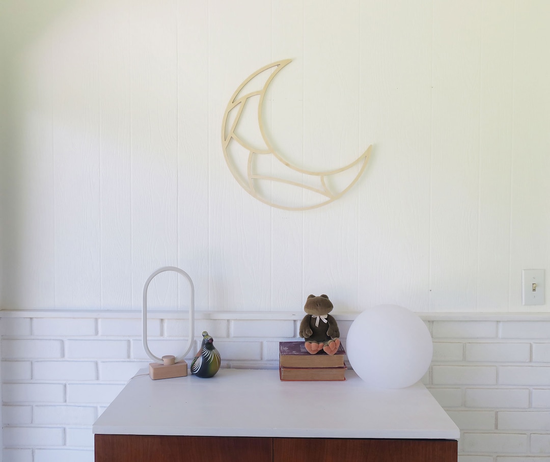 Oversized Wooden Crescent Moon Wall Decor for Nursery or Dorm Room - Etsy