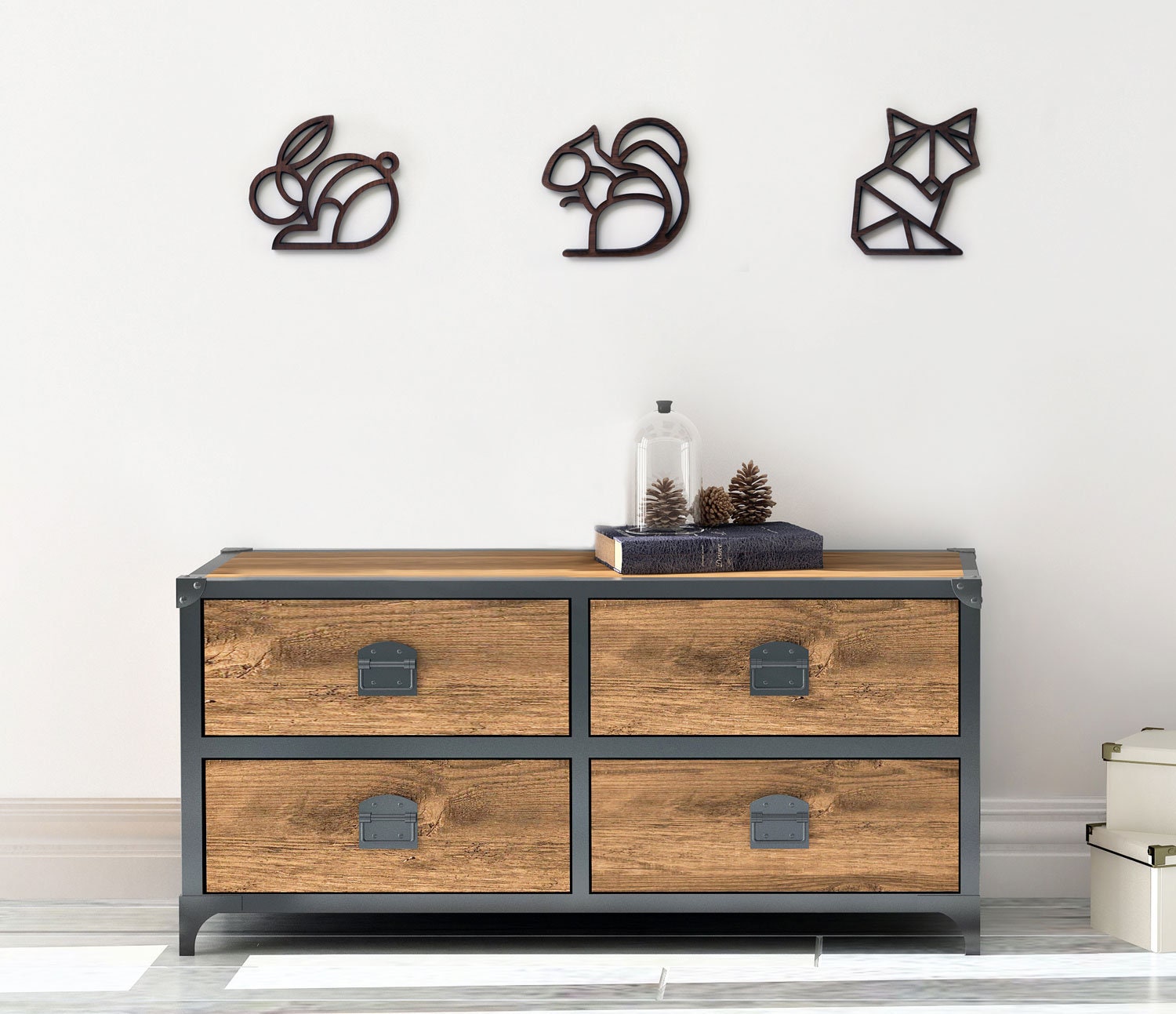 Flin the Fox, Wooden Geometric Fox Wall Decor, College Dorm Decor ...