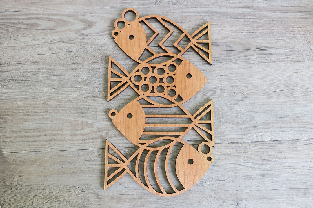 Scandinavian Folk Art Fish, Hygge Nursery Decor, Wooden Swedish Folk ...