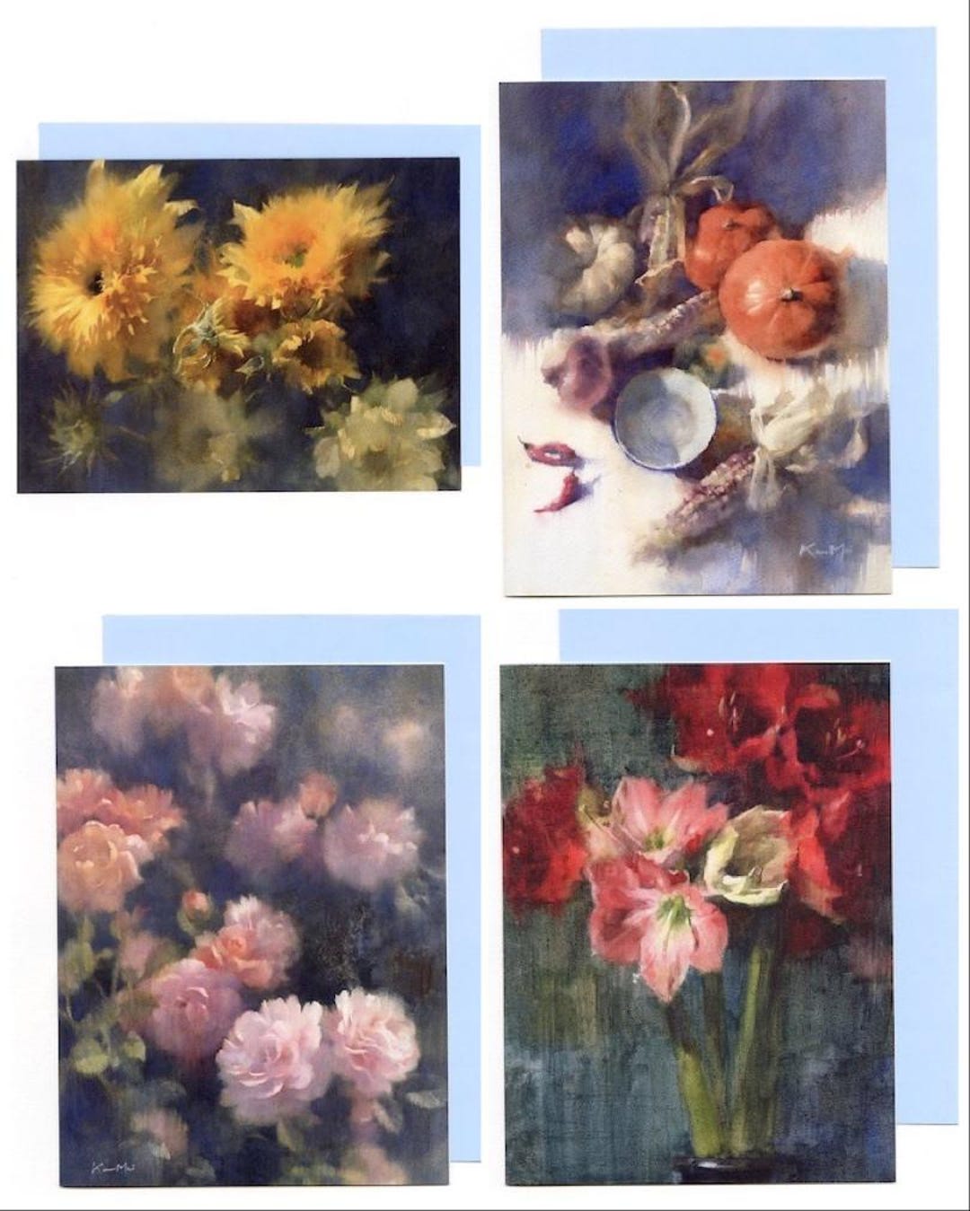 Flowers Watercolor Note Card | Still Life Greeting Card | Roses ...