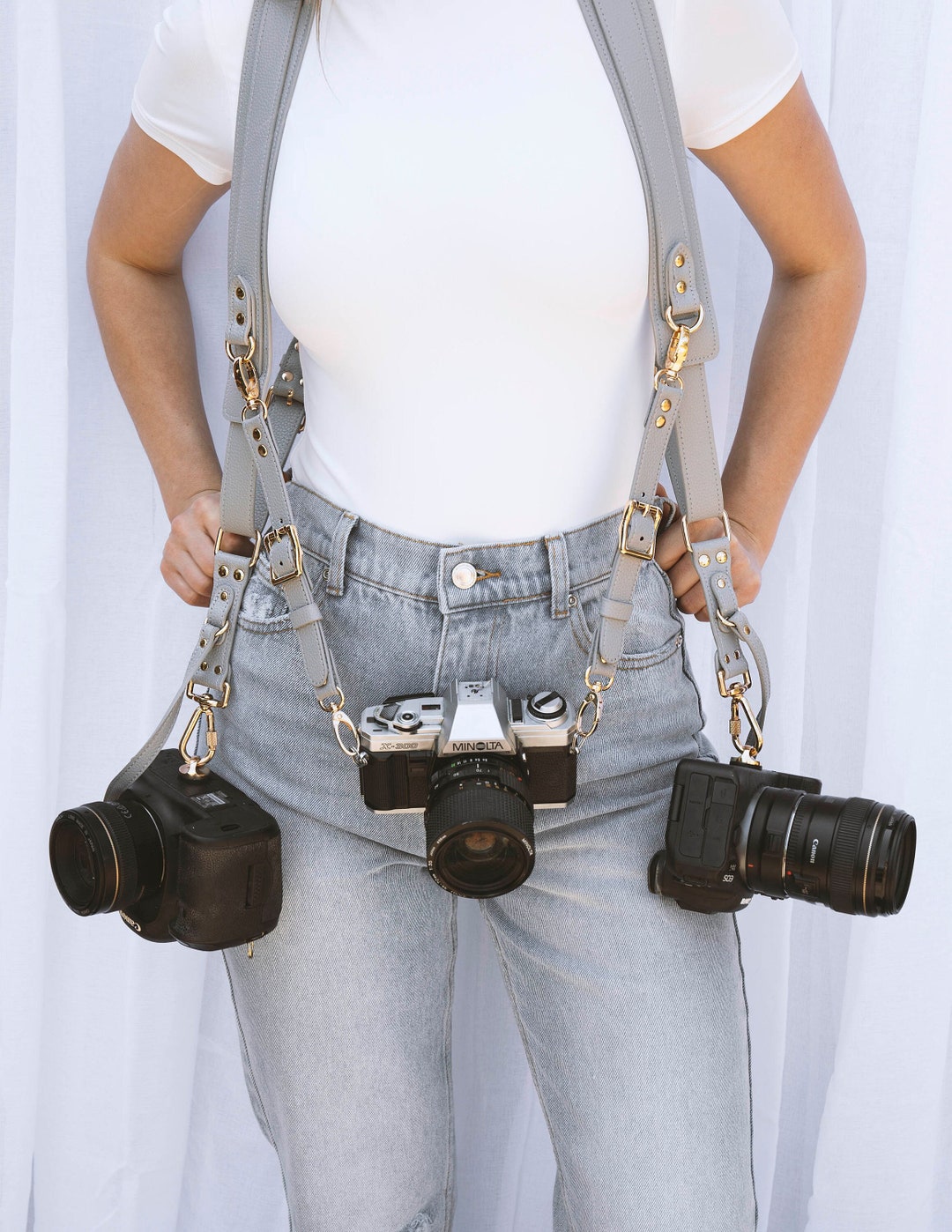The Lillie Third Camera Straps, Dual Camera Harness Extension Straps - Etsy