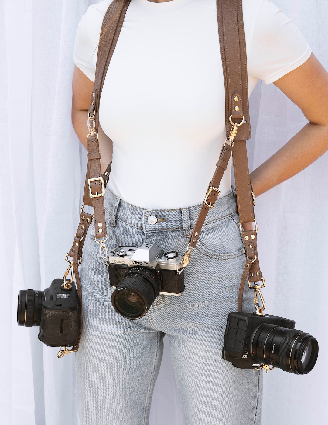 The Hallee Third Camera Straps, Dual Camera Harness Extension Straps - Etsy