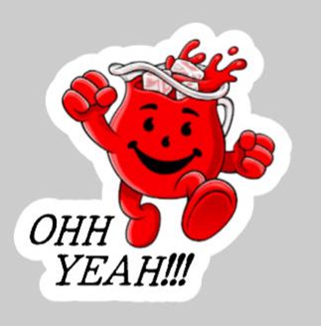 Kool Aid Man Sticker Cartoon Funny Adult Scrapbooking Laptop Phone ...