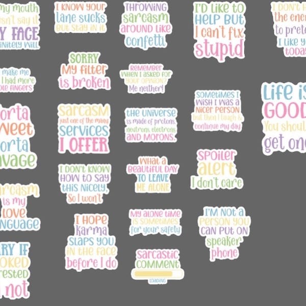 Snarky Stickers - Etsy