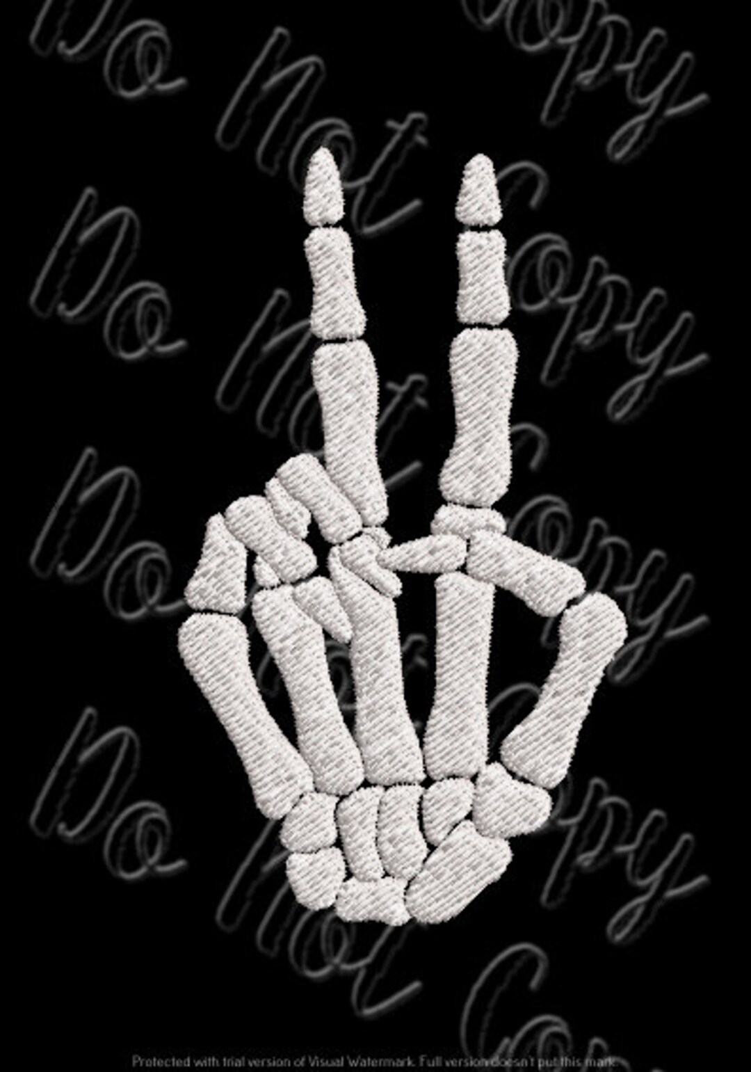 Skeleton Hand Deuces Bones Trendy Machine Embroidery Design - Etsy