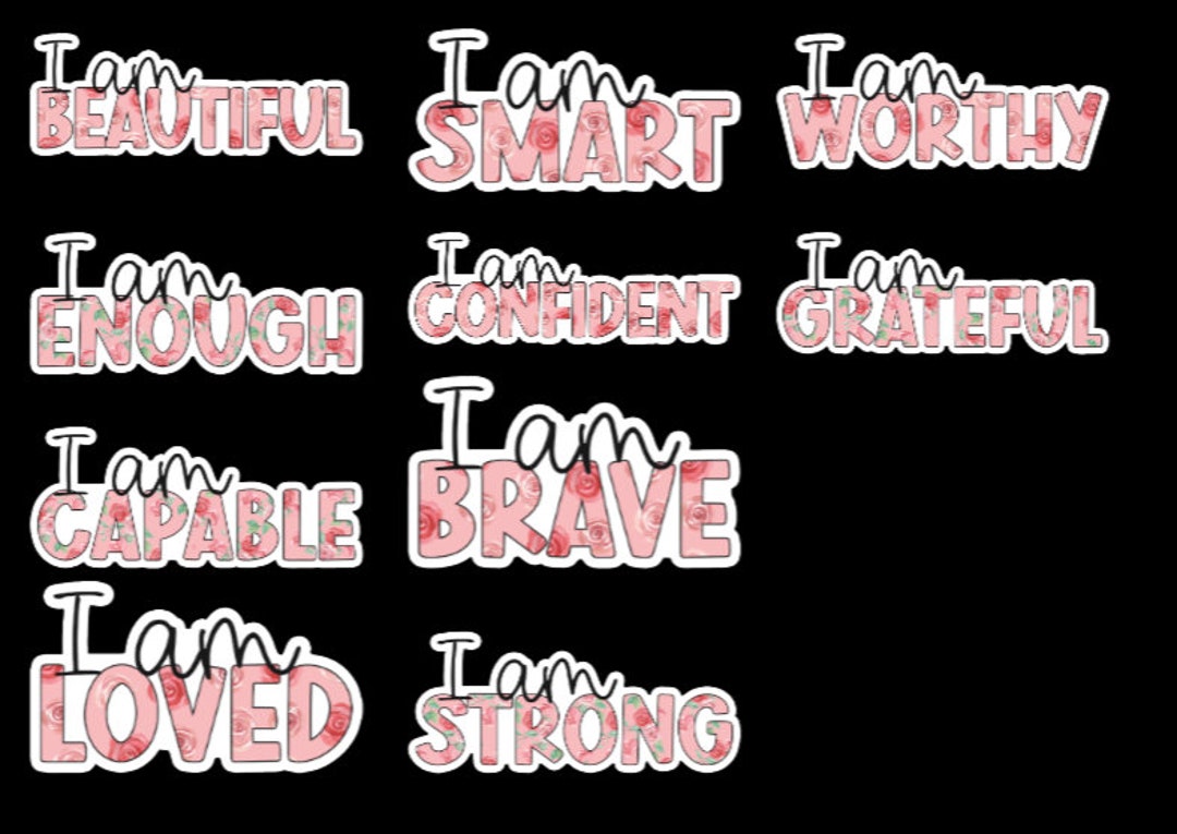 10 Positive Affirmation Stickers 3 Bundle Sticker Pack Scrapbooking ...