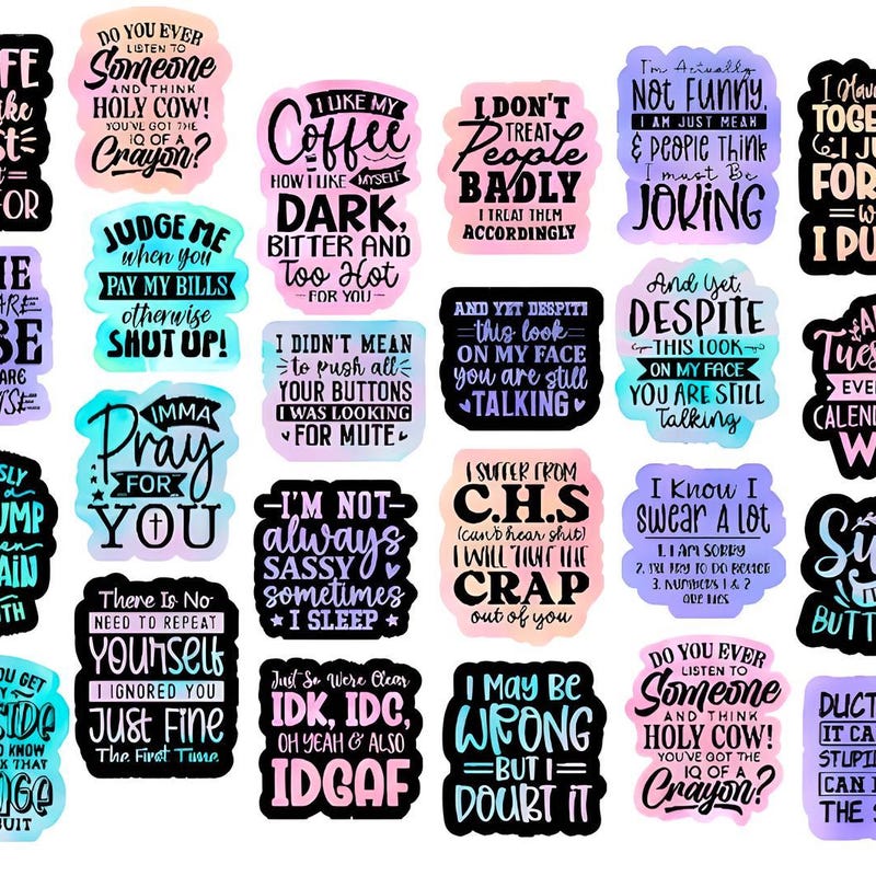 Snarky Stickers - Etsy