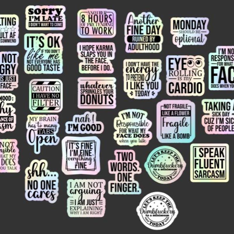 Snarky Stickers - Etsy