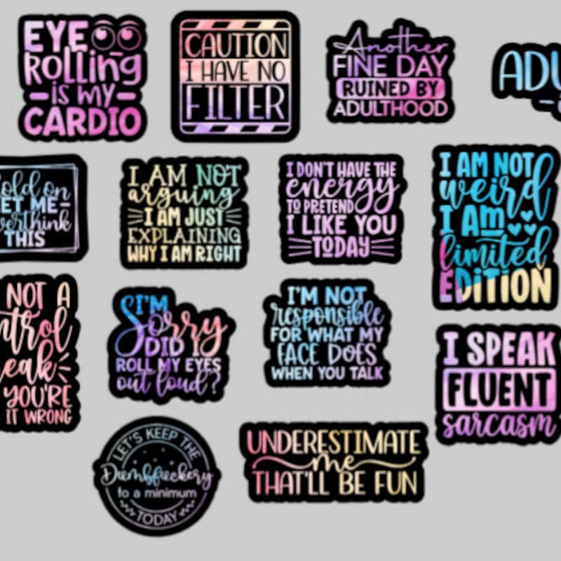 Snarky Stickers - Etsy