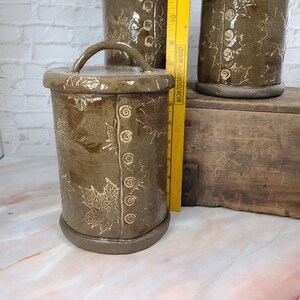 Ceramic Canister Set of 3, Rustic Canister Set, Brown Canister Set ...