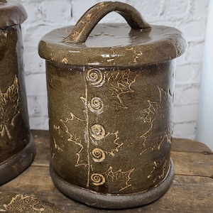 Ceramic Canister Set of 3, Rustic Canister Set, Brown Canister Set ...