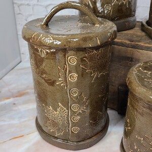Ceramic Canister Set of 3, Rustic Canister Set, Brown Canister Set ...