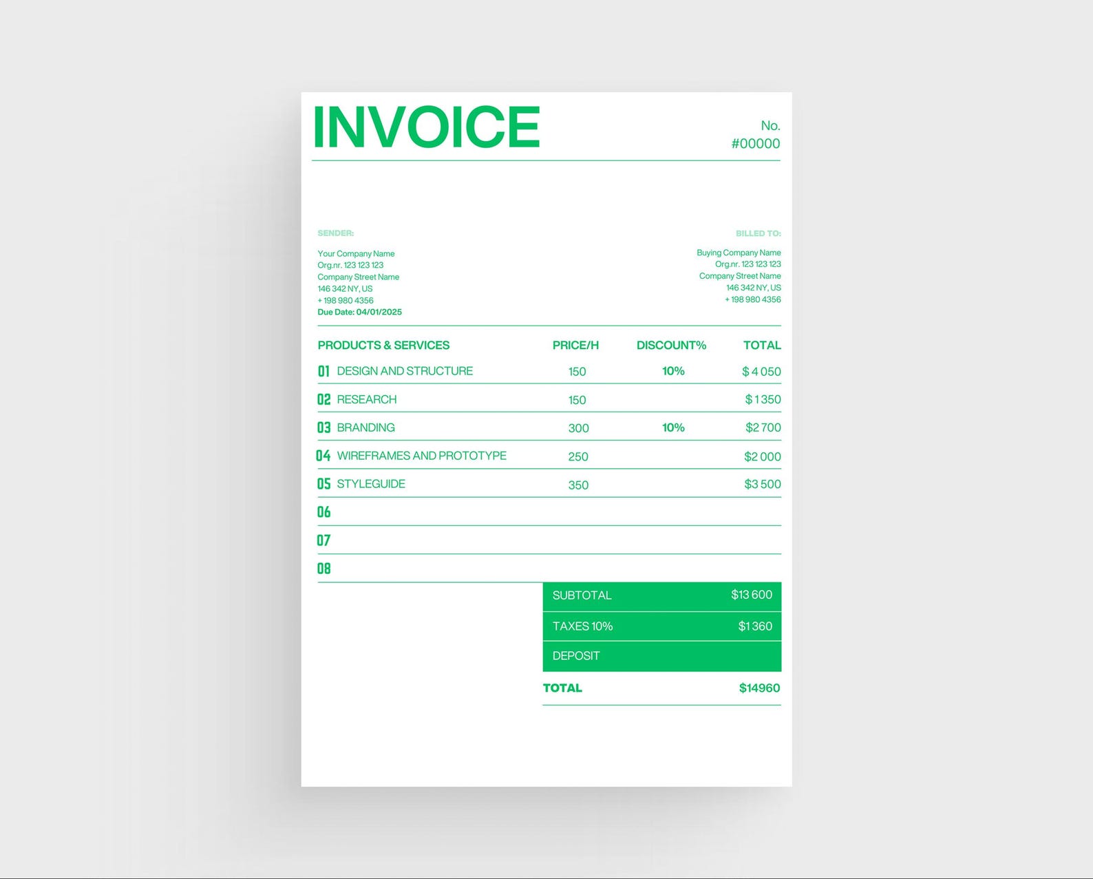 Digital Canva Editable Invoice Template - Etsy