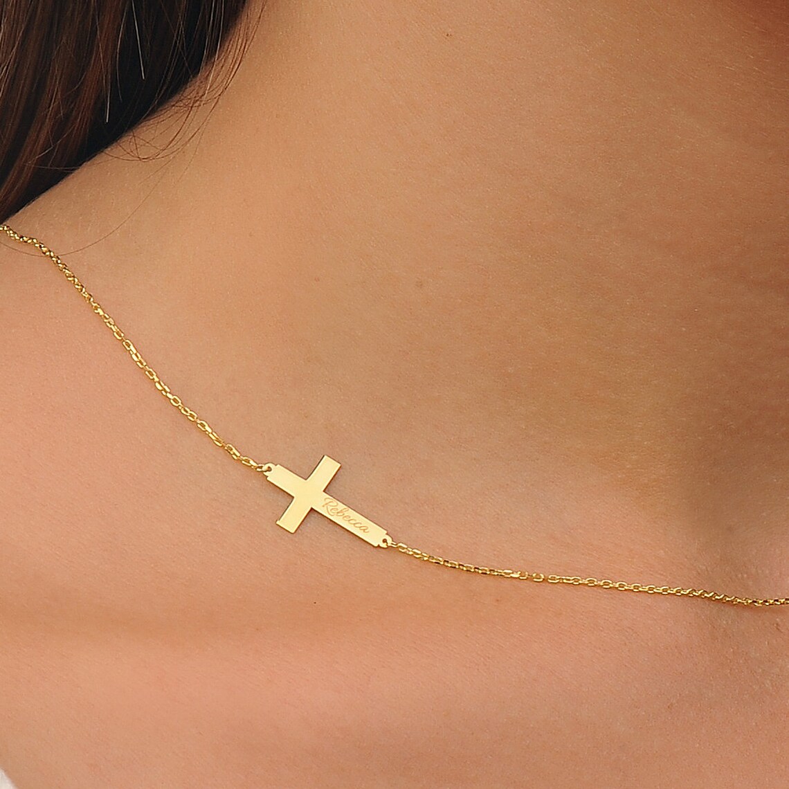 Baptism Gift Girl Baptism Gift Custom Cross Necklace - Etsy