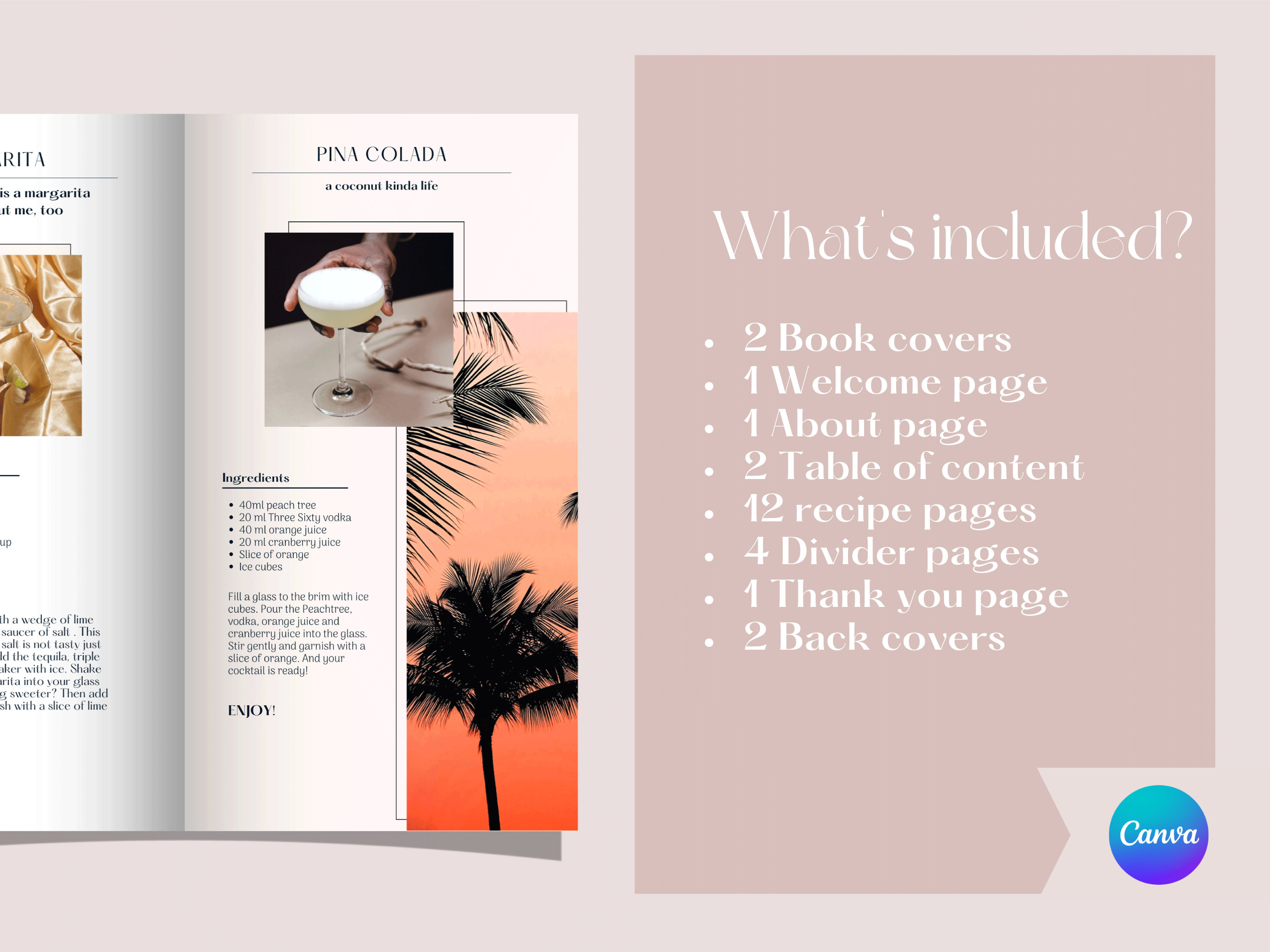 Cocktail Recipe Book Template | Cocktail Recipe Ebook Template ...