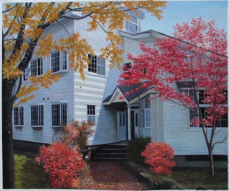 Custom House Portrait-hand Painted Oil Painting From Photo-portraits on ...
