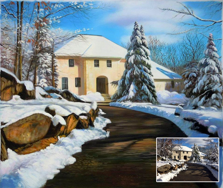 Custom House Painting-hand Painted Oil Painting-painting From Photo ...