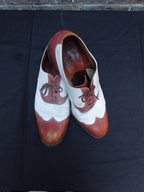 1930s CORRESPONDENT SPECTATOR SHOES-Vintage 2 Tone Le… - Gem