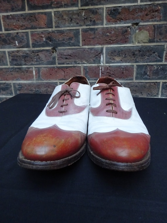 1930s CORRESPONDENT SPECTATOR SHOES-Vintage 2 Tone Le… - Gem