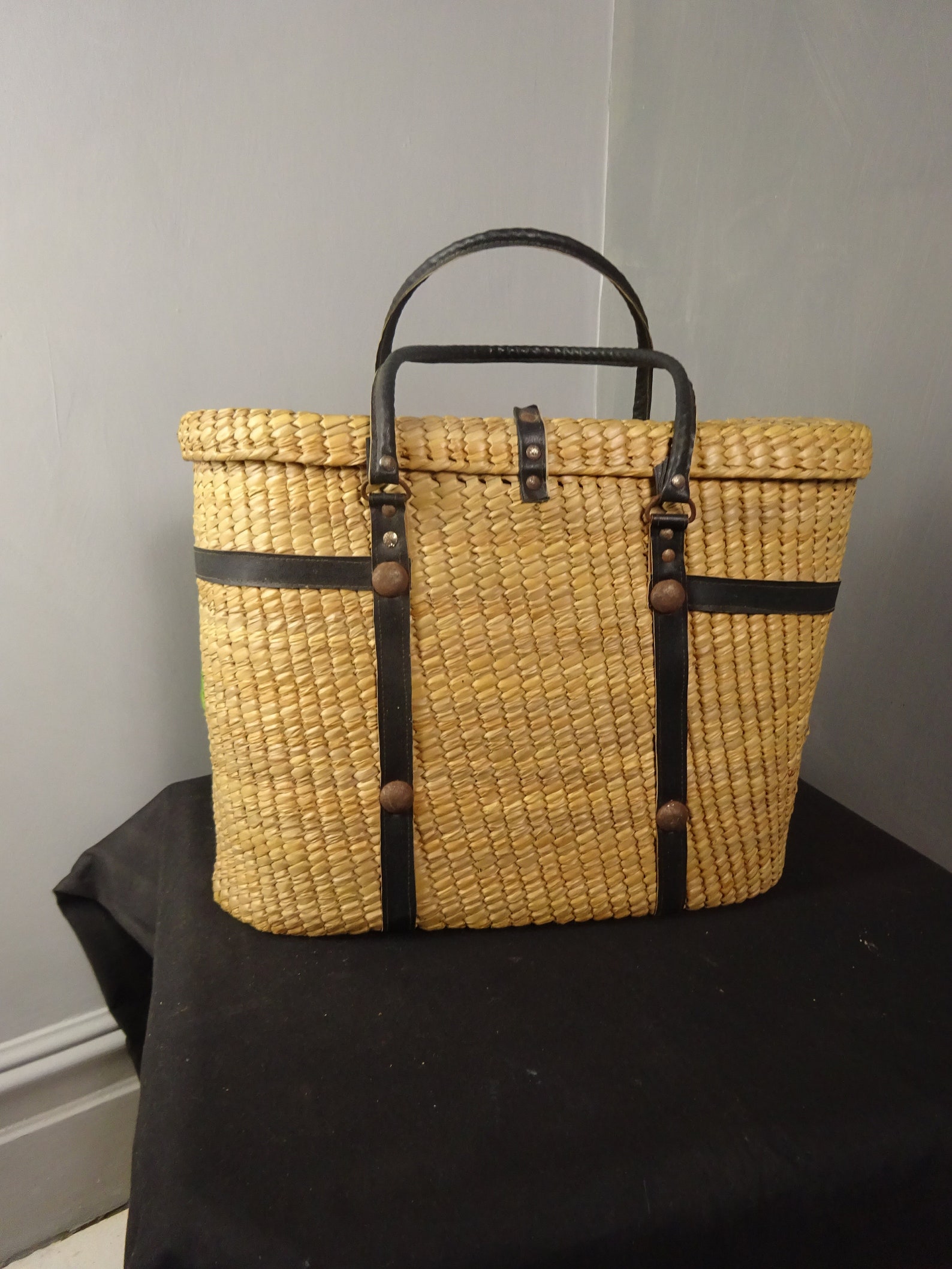 Vintage LARGE STRAW Bag-mexican 1960s Embroidered and Decorated Straw ...