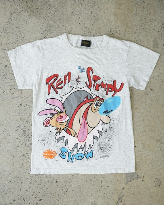 vintage the ren and stimpy show nicktoons 1991 90s t-… - Gem