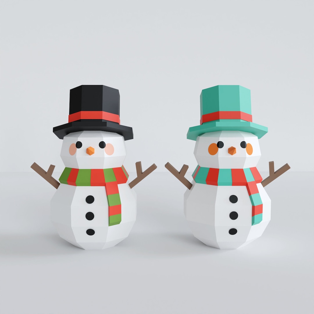 Snowman Papercraft Sculpture, Christmas Snowman - Etsy