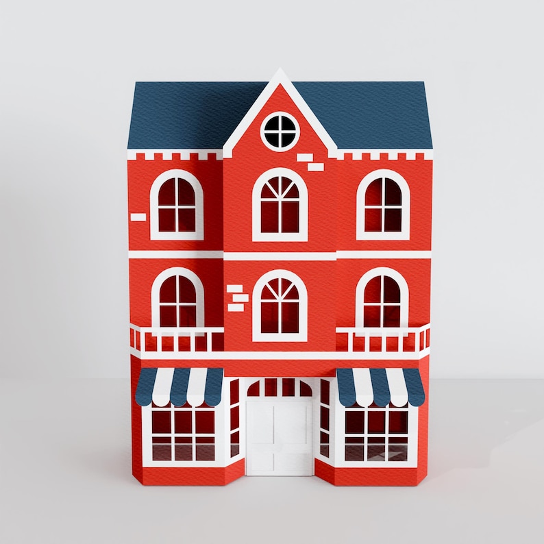Red Brick House, Paper House, Papercraft - Etsy