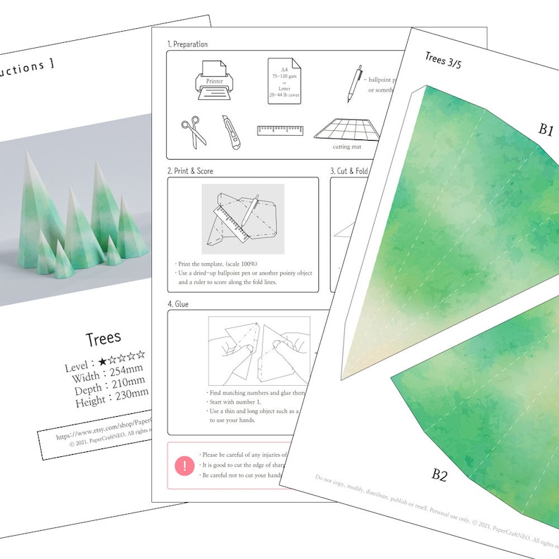 Christmas Tree Papercraft - Etsy