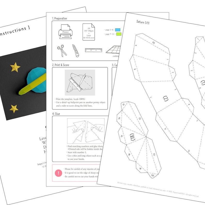 Saturn Planet Papercraft Wall Decor - Etsy