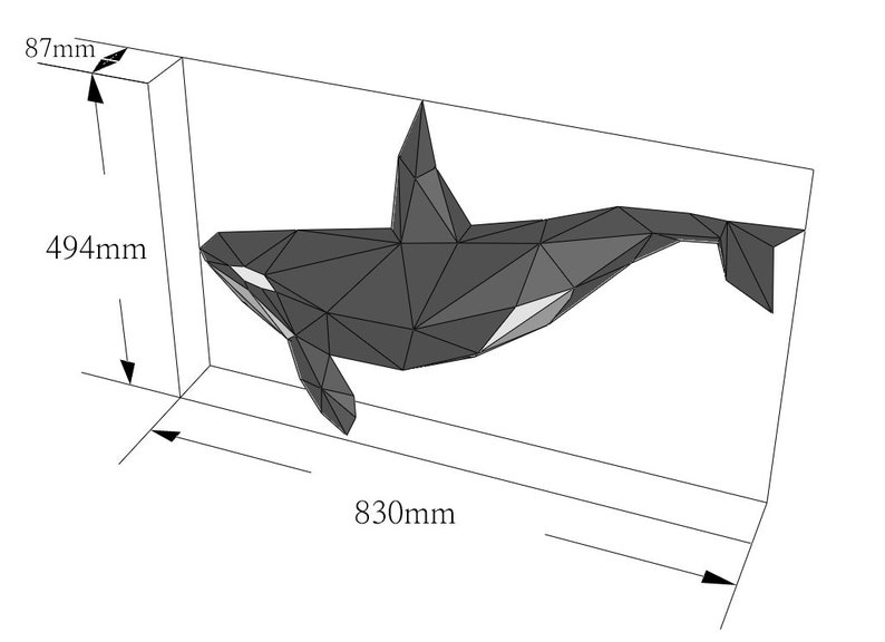 Whale Papercraft Orca Wall Decor - Etsy