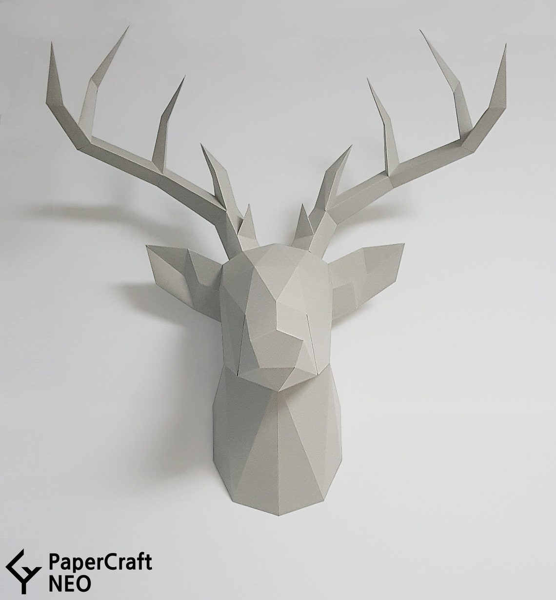 Papercraft Deer Trophy DIY Deer Wall Decor 3d Origami Low Poly - Etsy
