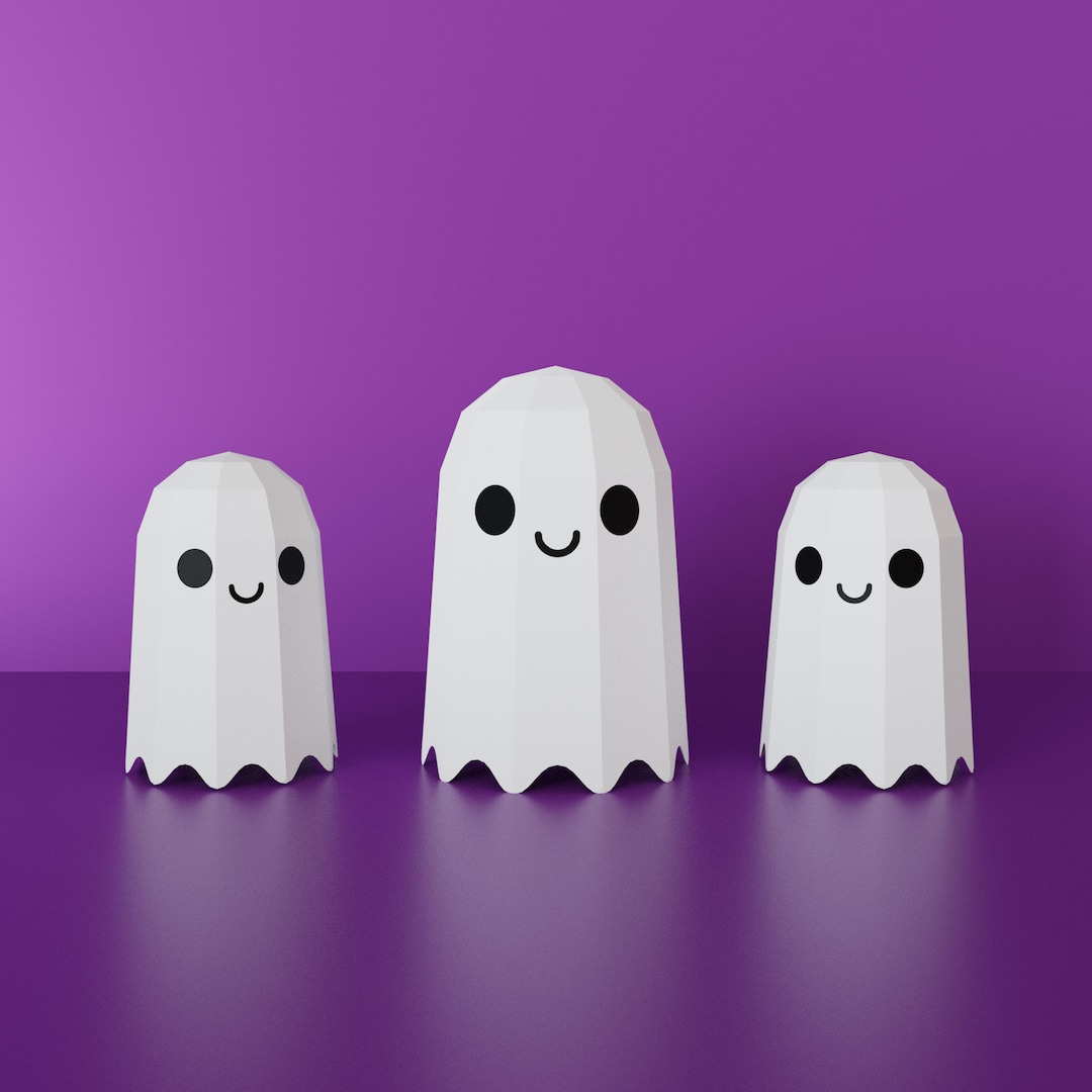 Halloween Ghost Papercraft Low Poly Printable DIY Template - Etsy