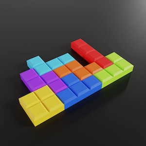Tetris Game Puzzle Papercraft - Etsy