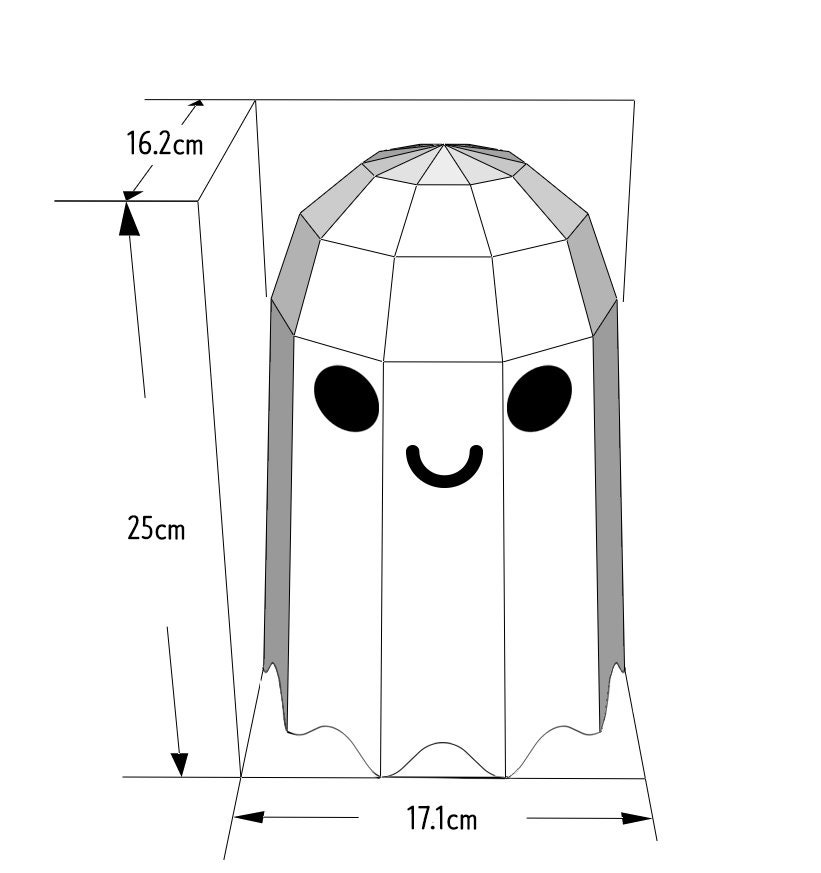 Halloween Ghost Papercraft Low Poly Printable DIY Template - Etsy