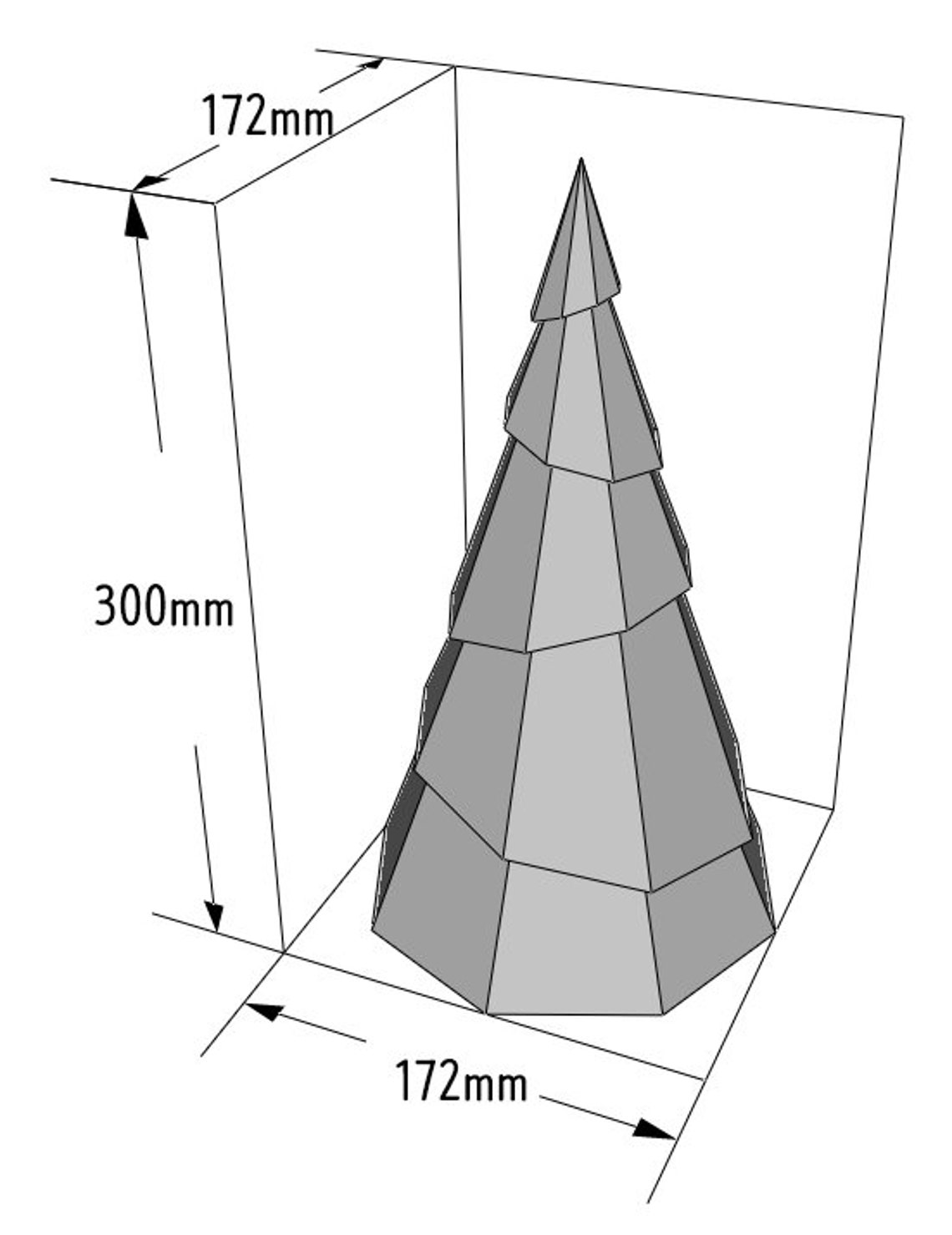 Christmas Tree Lamp Papercraft Low Poly Printable DIY Template - Etsy