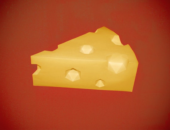 Cheese Papercraft Low poly printable DIY template PDF 3d | Etsy