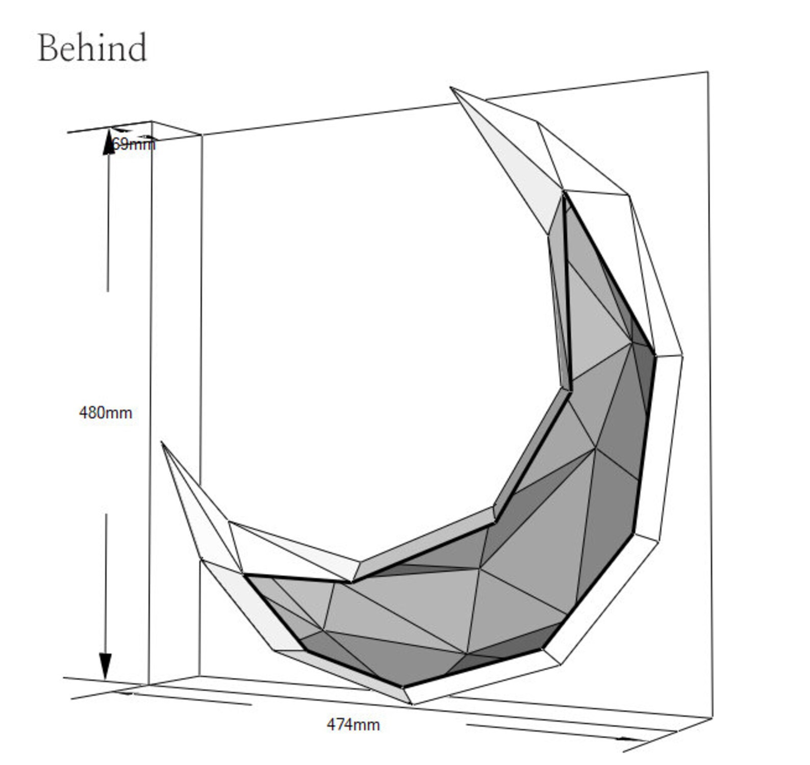 Papercraft Moon DIY Lamp Decor 3d Origami Low Poly Lantern | Etsy