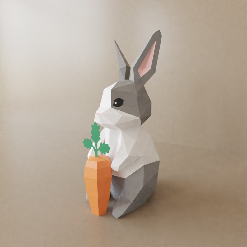 Papercraft Rabbit Easter Rabbit | Etsy