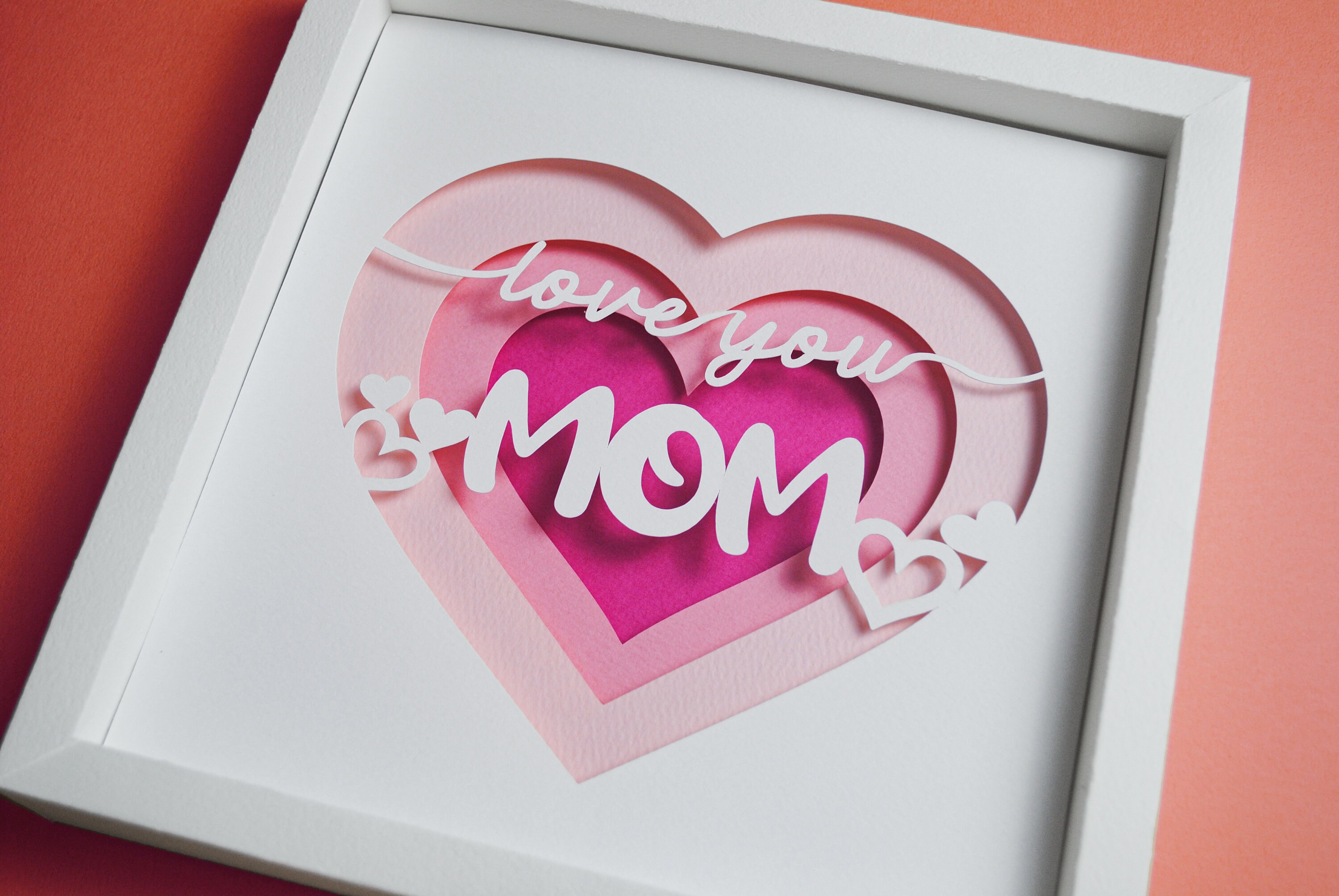 Heart Shadowbox, Mothers Day Shadow Box, Layered Paper Art - Etsy
