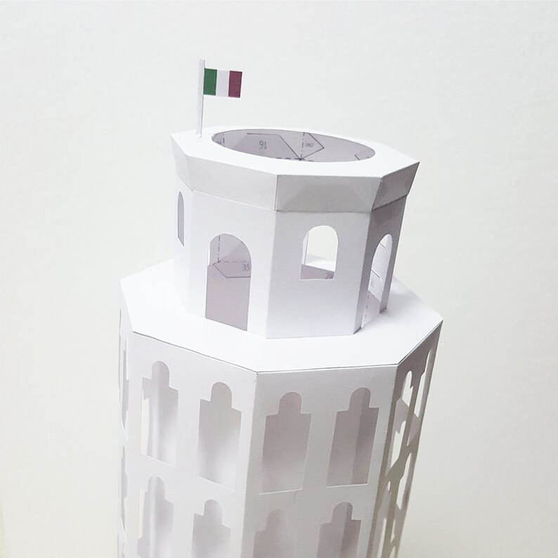 Leaning Tower of Pisa Papercraft Low poly printable DIY | Etsy