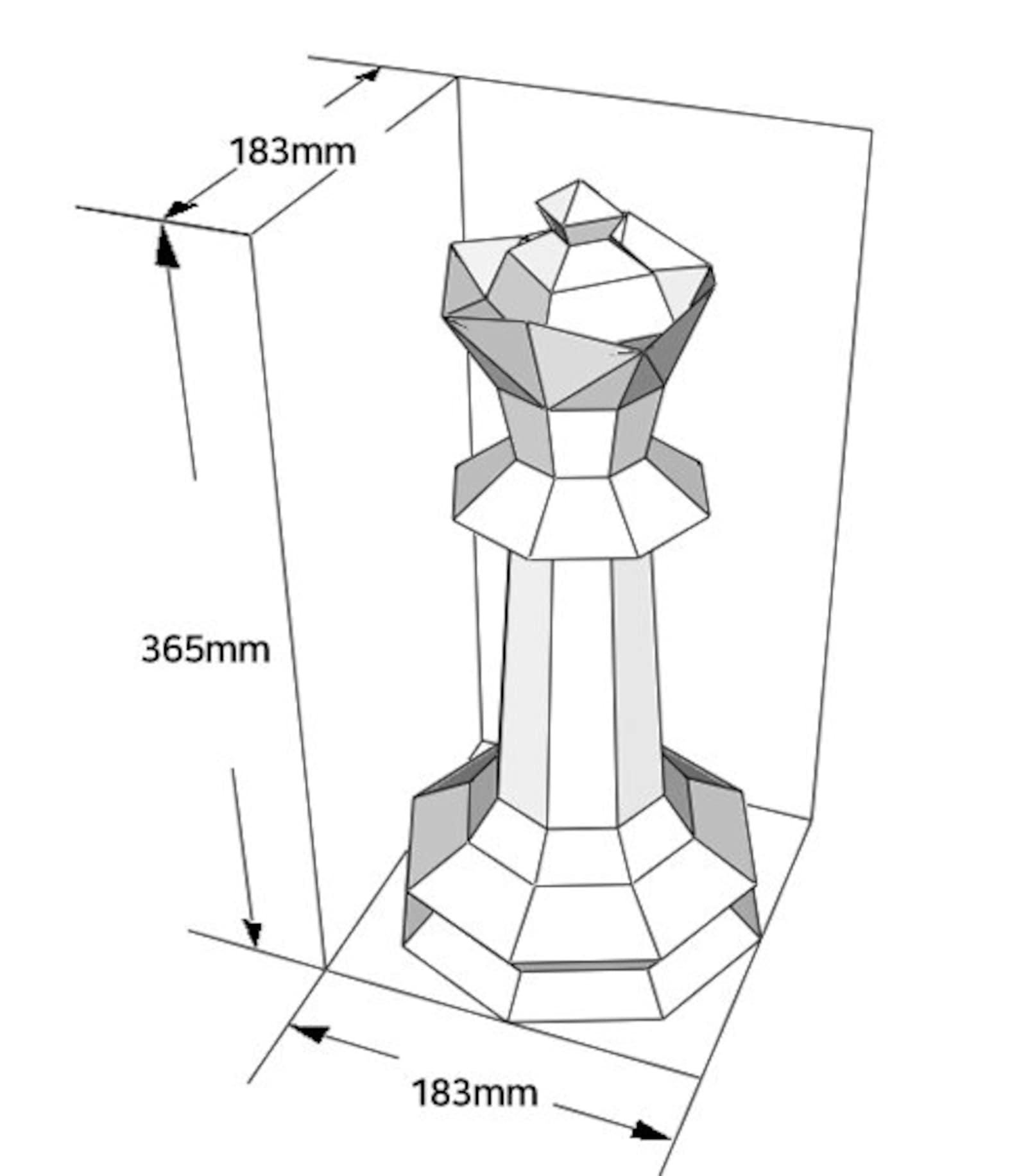 Papercraft Giant Chess Pieces DIY Bishop Queen King Decoration | Etsy ...