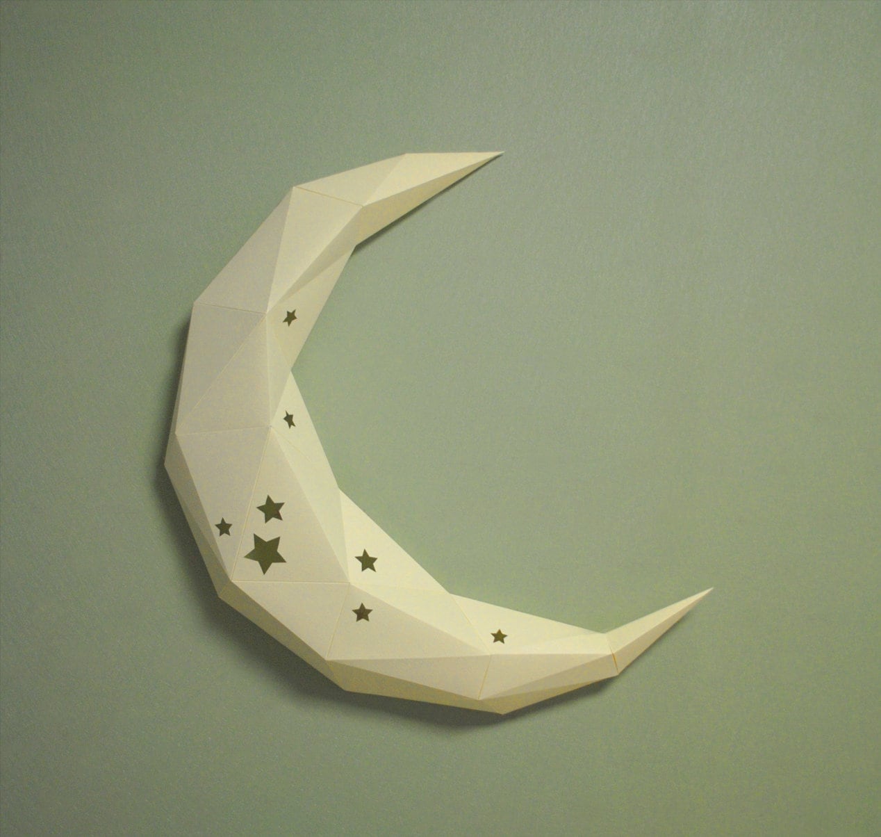 Papercraft Moon DIY Lamp Decor 3d Origami Low Poly Lantern | Etsy