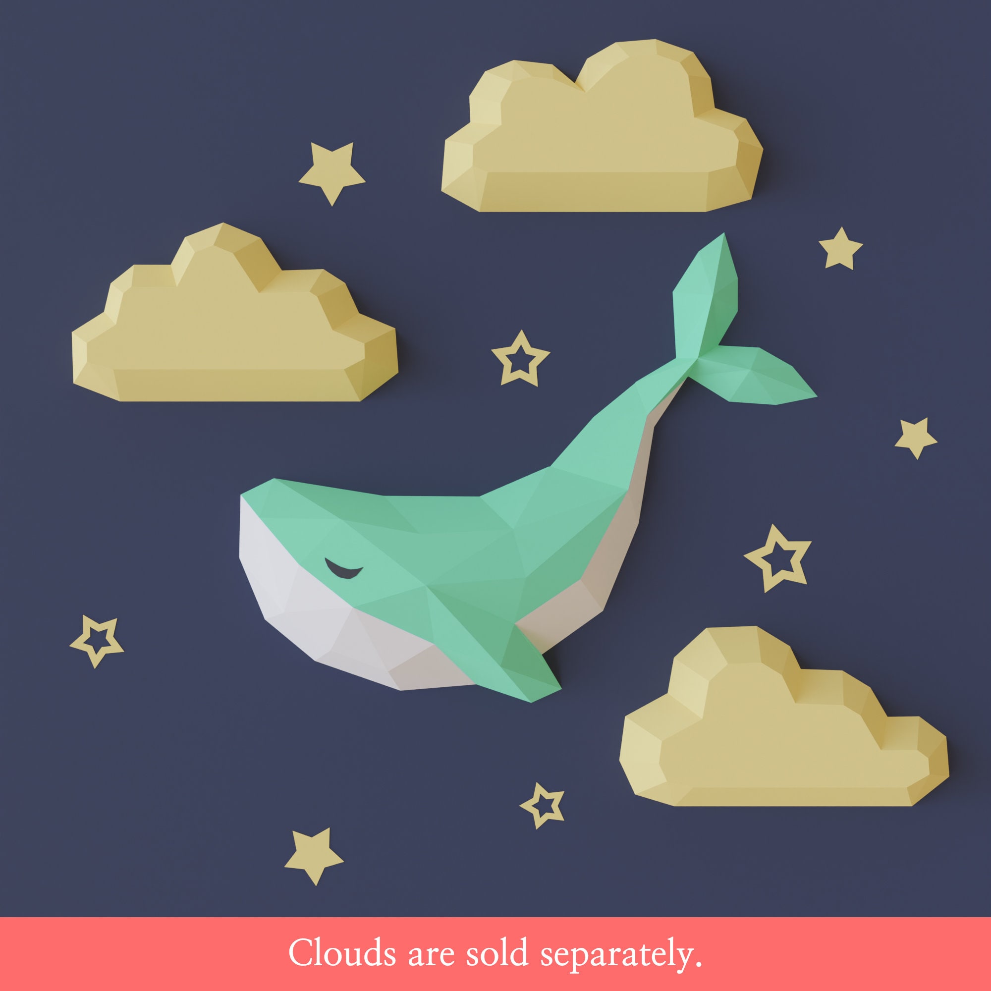 Whale Papercraft Wall Decor Whale Model for Room Decoration - Etsy