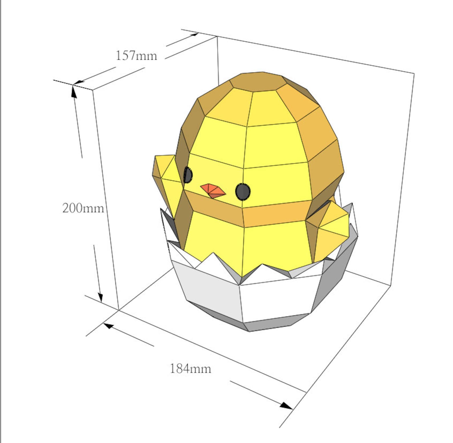 Chick in Egg Papercraft Sculpture, 3d Papercraft Easter Egg Decor - Etsy