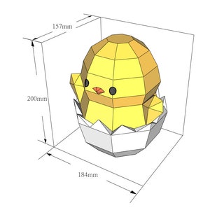 Chick in Egg Papercraft Sculpture, 3d Papercraft Easter Egg Decor - Etsy