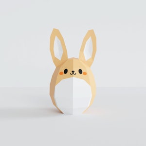 Easter Egg Rabbit, Easter Bunny Papercraft 3D Model, Easter Egg Decor ...