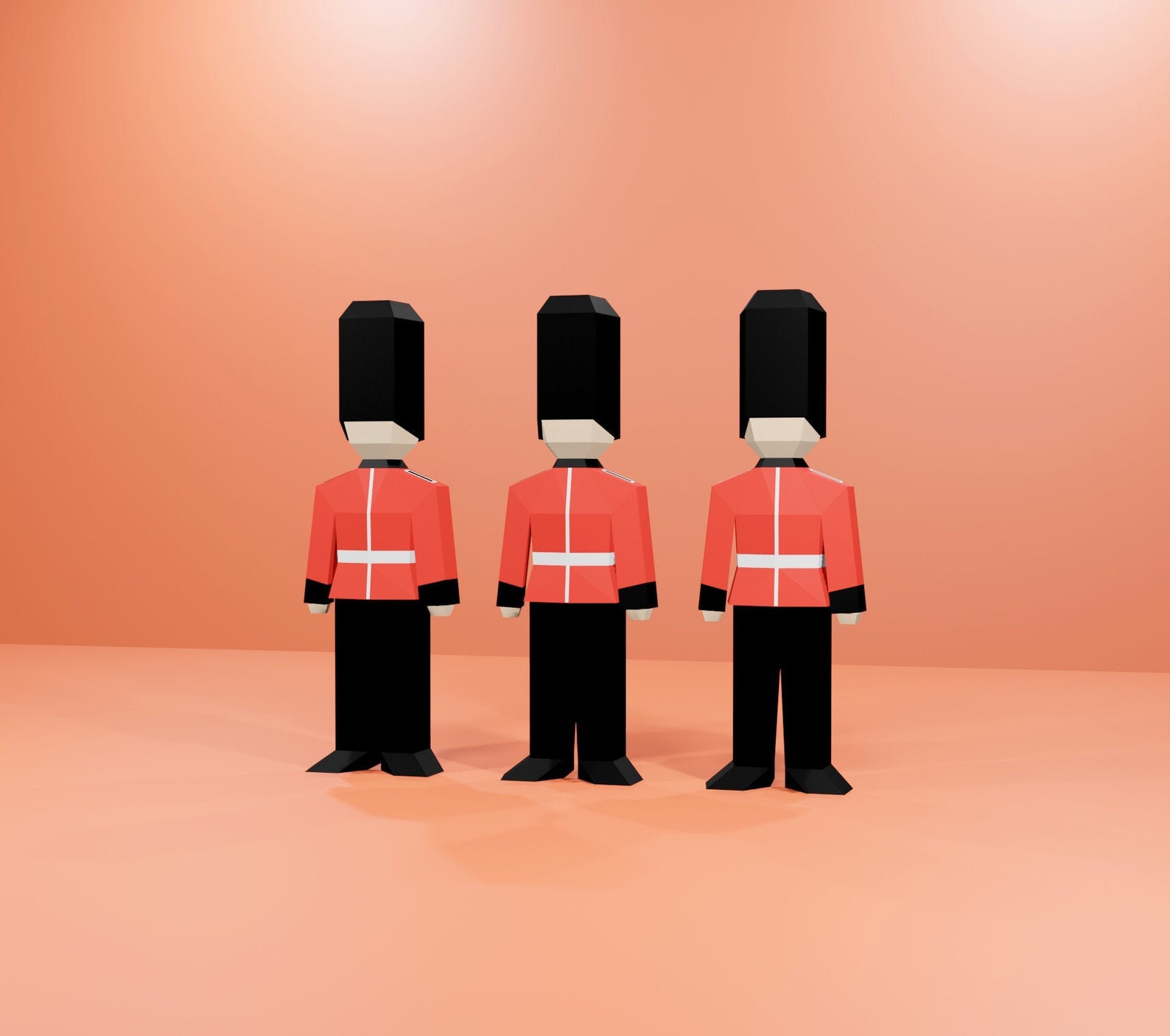 Queen's guard Papercraft 3D decor DIY british royal guard | Etsy