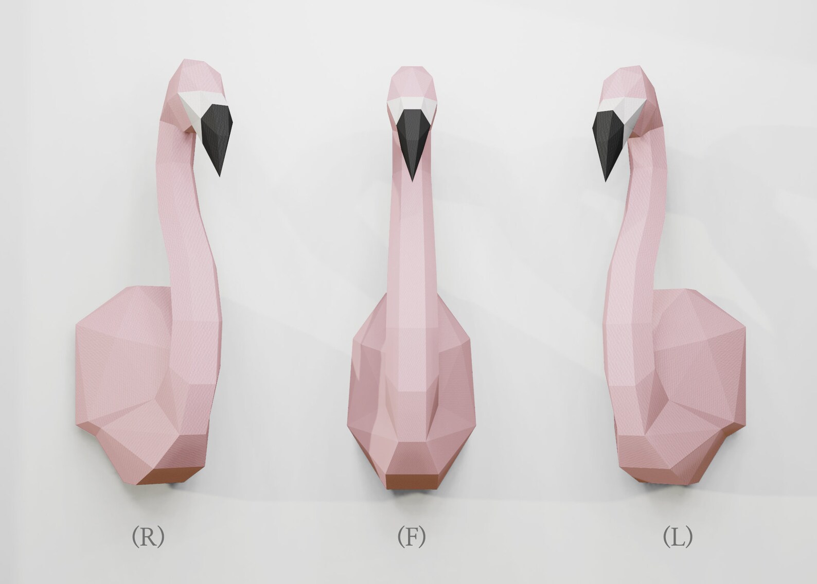 Flamingo Papercraft 3D Wall Decor DIY Sculpture Low Poly | Etsy