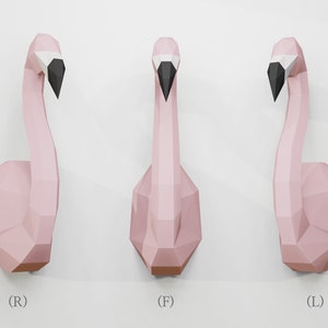 Flamingo Papercraft, 3D Wall Decor DIY Sculpture Low Poly Printable ...