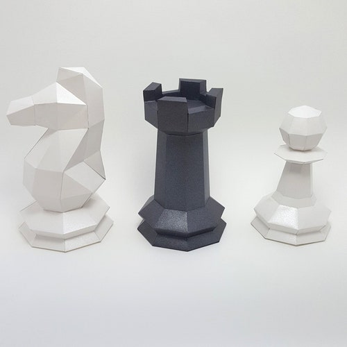 Papercraft Giant Chess Pieces DIY Knight Rook Pawn Decoration - Etsy
